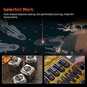 MR.CARVE M1 Fiber Pro Laser Marking Machine,Laser Engraver Engraving Machine for All-Metals&Jewelry&Plastics(70mm*70mm), 2 in 1 Industrial Grade & Craft Grade Suitable for Factory Home Engraving…