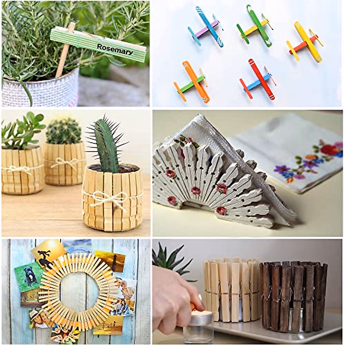 Wooden Clothespins for Crafts with Reusable Storage Bag – 50 Pack Natural Clothes Pins Heavy Duty Outdoor and Indoor Use, Moisture Resistant Laundry Clips with Strong Grip