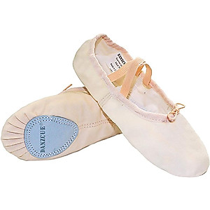 Danzcue Ballet Slipper Women's Canvas Split Sole Ballet Shoes, Ballet Pink, 9 M