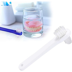 Brush False Cleaning Tool Double Sided Toothbrush Cleaning Brush 2pcs (White+Blue)