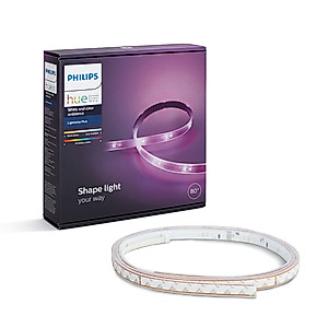 Philips Hue 800276 White and Color Ambiance LightStrip Plus Dimmable LED Smart Light (Requires Hue Hub, Works with Alexa, HomeKit & Google Assistant), 80 inch