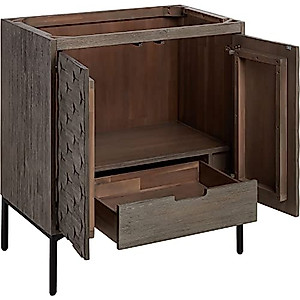 Signature Hardware 953141-30-RUMB-0 Devora 30" Free Standing Single Vanity Set with Wood Cabinet, Vanity Top, and Rectangular Undermount Vitreous China Sink