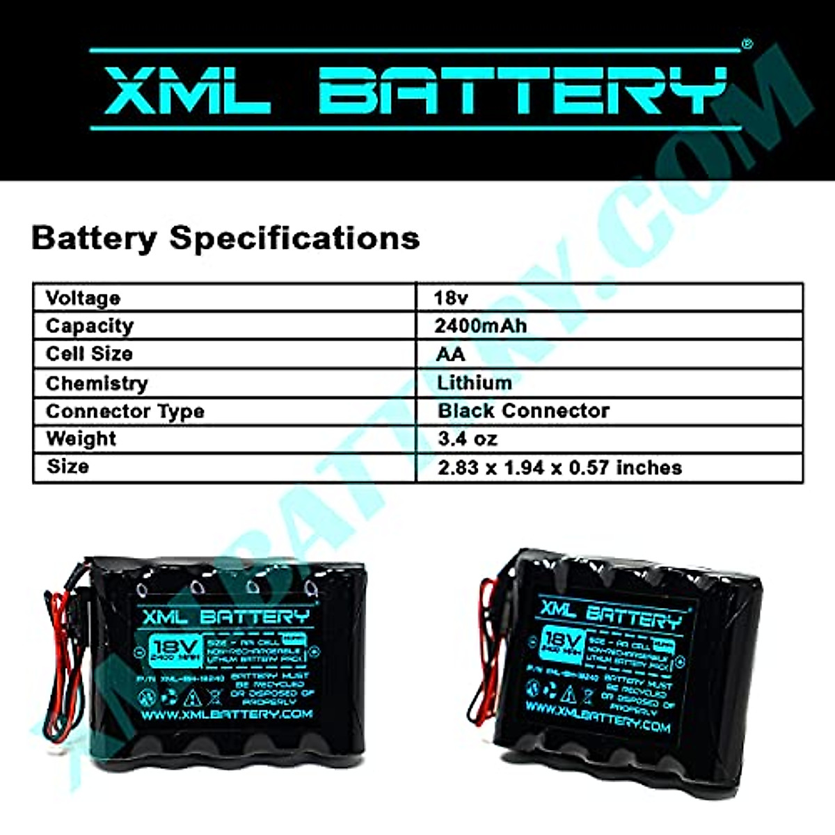 XML Battery Exogen 4000+ 2000+ 81001906 81025147 91025147 18v 2400mAh Lithium Bone Healing System