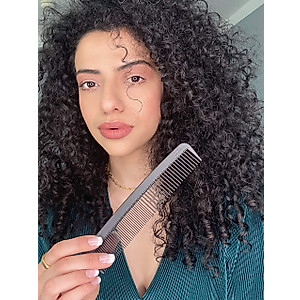 Chicago Comb Model 6 Carbon Fiber, 7 inches (17.8 cm) long, anti-static, graphite black, made in USA