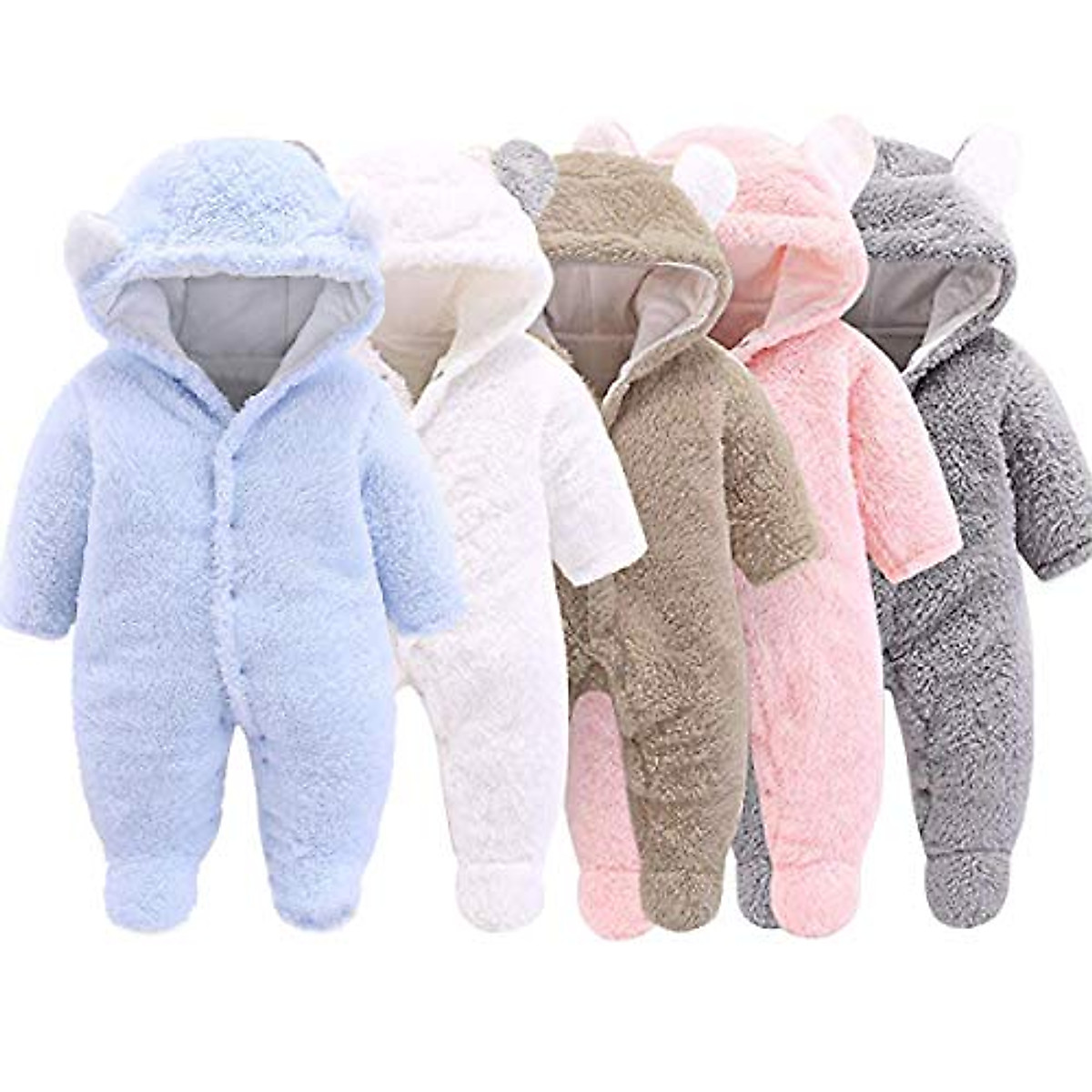 Unisex Baby Clothes Winter Coats Cute Newborn Infant Jumpsuit Snowsuit Bodysuits Registry for Baby Essentials Stuff Grey L