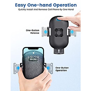 eSamcore Vent Car Phone Holder, 3-Point Support Car Phone Mount with Extended Clamp Cradles Stable Cell Phone Holder for Car Truck Vehicle Air Vent on Dashboard for iPhone Samsung Galaxy Note