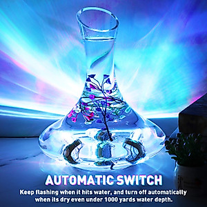 Mudder 8 Pieces Deep Drop Fishing Light LED Artificial Diamond Style Fishing Lights, Underwater Versatile Flashing Fishing Light for Attracting Fish