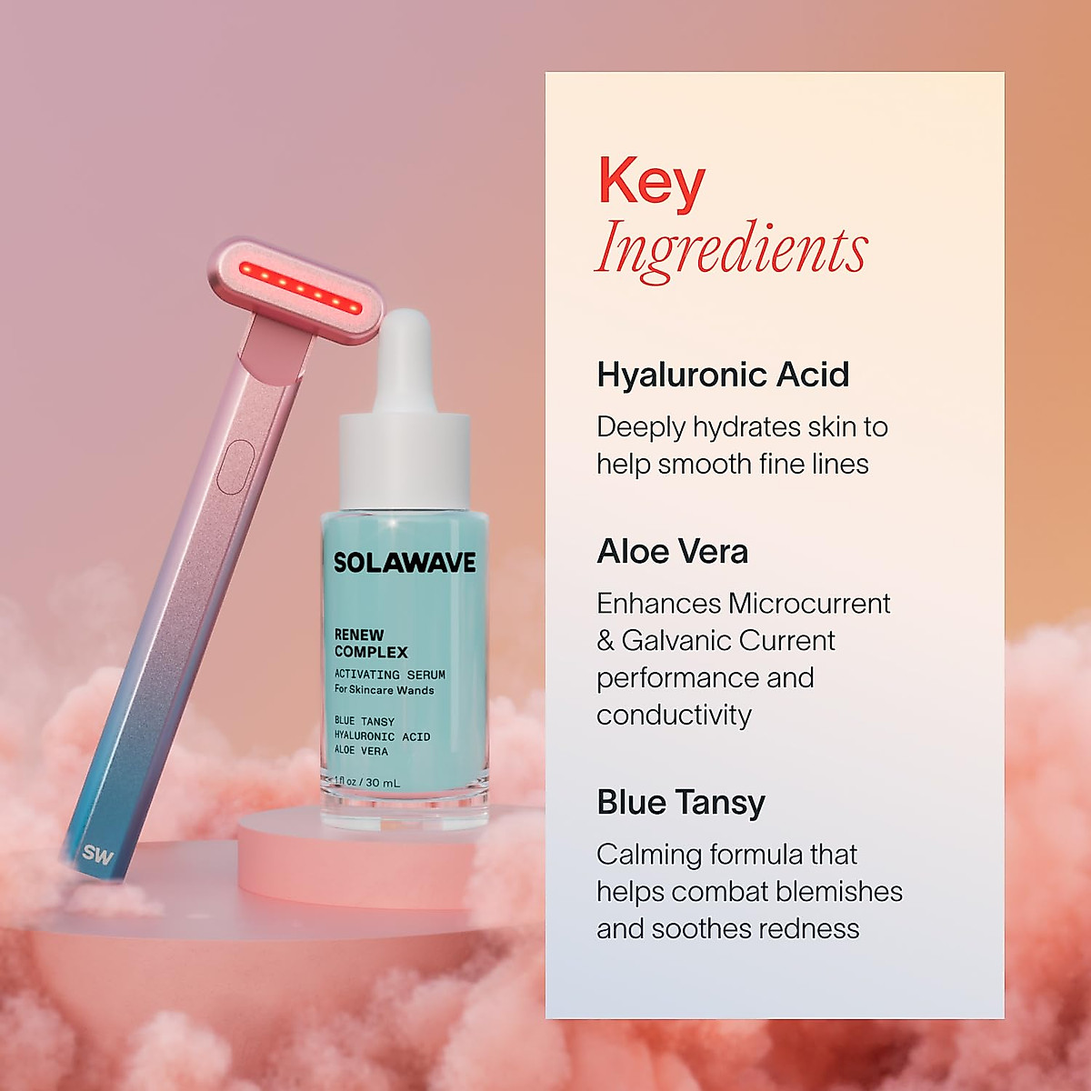 Solawave Renew Complex Serum for Face & Neck | Boost the Effects of Solawave Facial Wand | Red Light Therapy for Face & Microcurrent Facial Device for Anti-Aging & Skin Tightening | Solawave Original