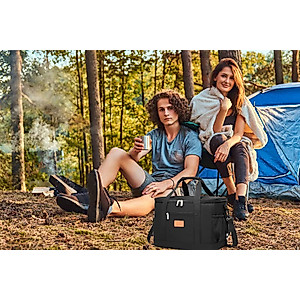 MOYAQI Large Soft Sided Picnic Cooler Bag 20L Insulated Leak Proof for 30 Cans of Beverage or Beer Storage, Collapsible Cooler Lunch Bag for Camping, Lunch, Beach, Picnic, Road Trips, Shopping, Travel