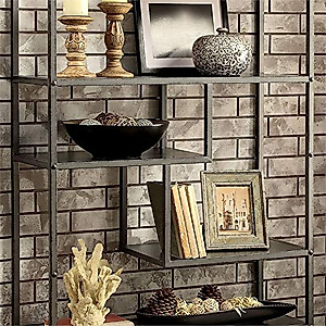Furniture of America Zin Industrial Metal 6-Shelf Bookcase in Powder Coated Gray