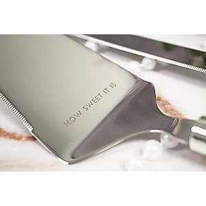 Kate Spade Bridal Take the Cake Personalized Wedding Cake Knife and Server Set, Custom Engraved Wedding Cake Cutting Set, Accessories and Gifts for the Bride and Groom