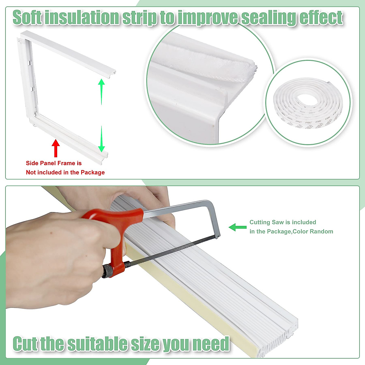 Memrita Window Air Conditioner Side Panels Kit, Adjustable Air Conditioner Replacement Screen, Window AC Side Panels Fits Up to 17 x 10 inch, White