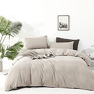 Luxlovery Beige Khaki Comforter Cal King Cream Khaki Bedding Comforter Set California King Minimalist Bedding Set Solid Beige Coffee Cotton Blanket Quilts Soft Breathable Cream Taupe Comforter Set