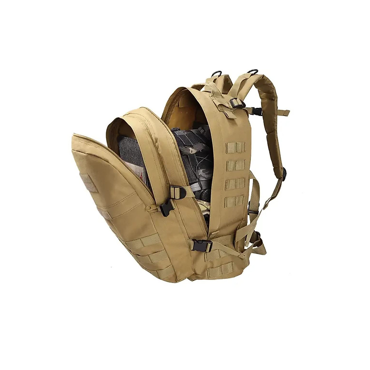 WIGGINOUT Tactical Backpack Military Large Army Daypacks (khaki)