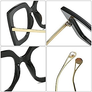 Outray Stylish Blue Light Glasses Non Prescription Frames for Women Cat Eye Fake Glasses Computer Glasses Anti Glare & UV