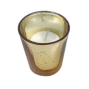 Hosley Set of 6 Metallic/Antique Finish Glass Candle Tealight Holders. Ideal Gift for Wedding Bridal Party Reiki LED Votive Tea Light Gardens O4 (Antique Silver)