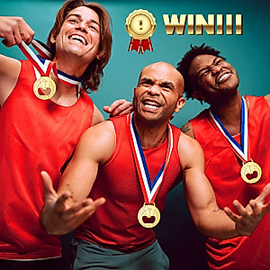 8 Pieces Medal Shaped Flat Bottle Opener Winner Award Medal Wine Beer Opener Metal Olympic Trophy Opener with Neck Ribbon for Bar Bartender Men Kitchen Restaurant Party