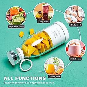 Personal Portable USB Rechargeable Electric Mini Fresh Juicer Blender and Smoothie Maker (White)