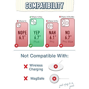 Smartish® iPhone 14 Plus Wallet Case - Wallet Slayer Vol. 1 [Slim + Protective] Credit Card Holder - Drop Tested Hidden Card Slot Cover Compatible with Apple iPhone 14 Plus - Black Tie Affair