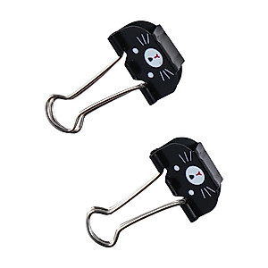 dohobby Cat Metal Binder Clips, Black Medium Paper Clamps Binder Clips, Book Clip Set, for Home Desk Organizers Office Supplies, 12Pcs