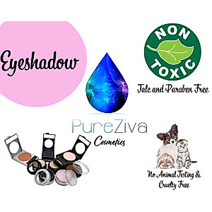 Pure Ziva Light Blue Silver Grey Shimmering Pressed Powder Single Vegan Eyeshadow; Talc, Paraben & Cruelty Free