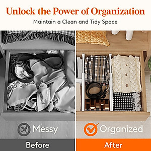 Lifewit 5 Pack Drawer Dividers 5" High, 13.5-22" Adjustable Clothes Organizers, Expandable Dresser Separators in Bedroom/Bathroom/Kitchen/Office