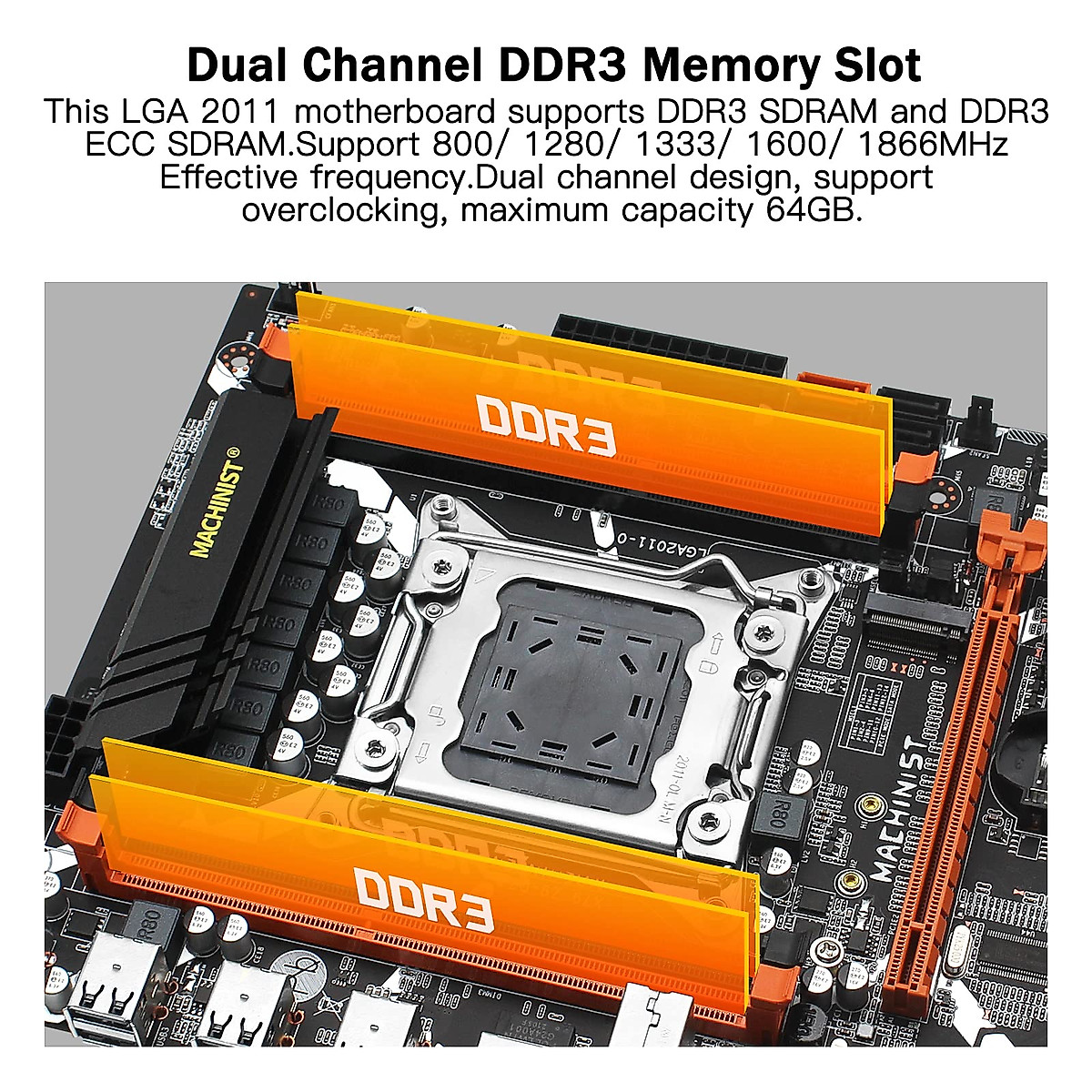 MACHINIST X79 Micro ATX Motherboard, LGA 2011 (Intel 3th Gen) Server Gaming Motherboard (PCIe 3.0, NVME/SATA M.2, Dual Channel DDR3, SATA 6Gb/s) for Intel Xeon E5 V1/V2, Core i7 Processor