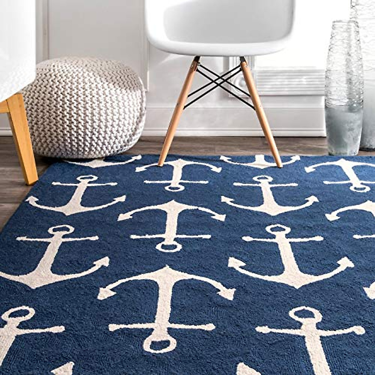 nuLOOM Despina Hand Hooked Indoor/Outdoor Accent Rug, 2' x 4', Navy
