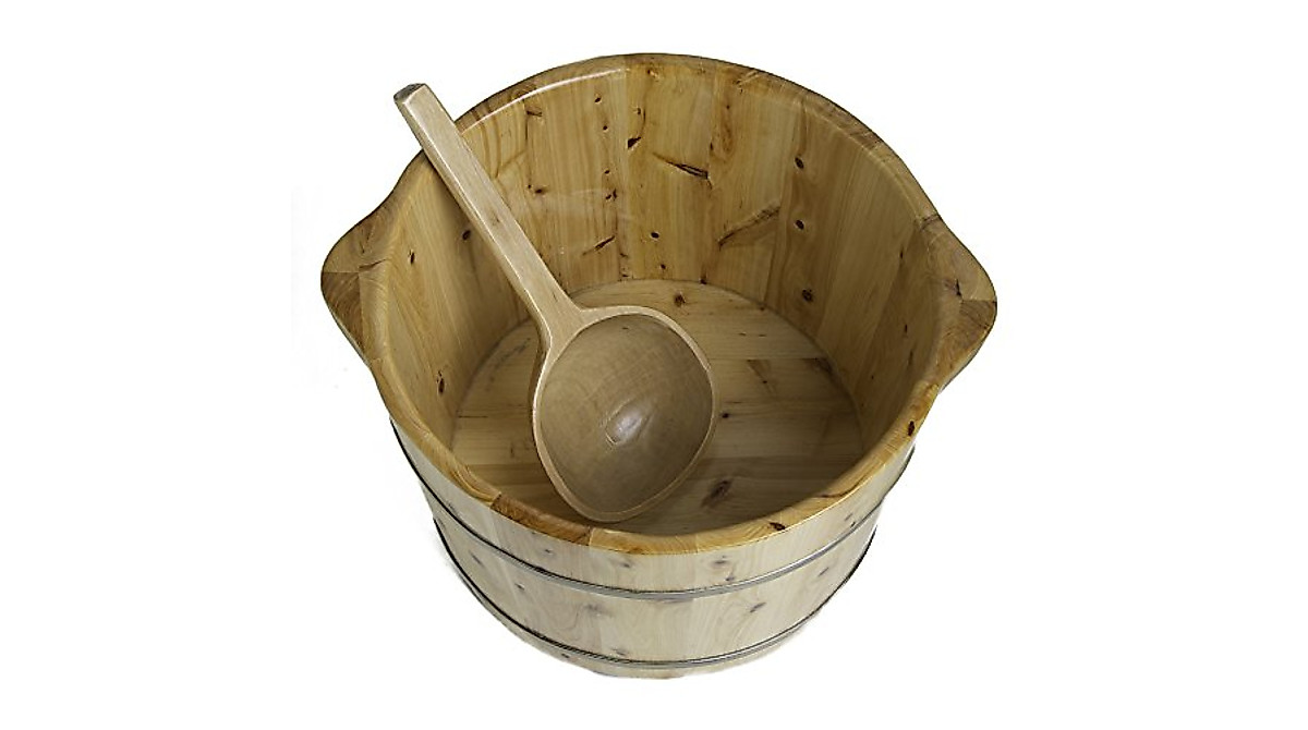 ALFI 15-Inch Cedar Wood Foot Soaking Barrel for Home Spa
