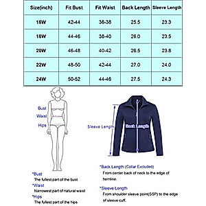 Hanna Nikole Womens Plus Size Long Sleeve Full Zip Up Jacket for Outdoor 18W Black