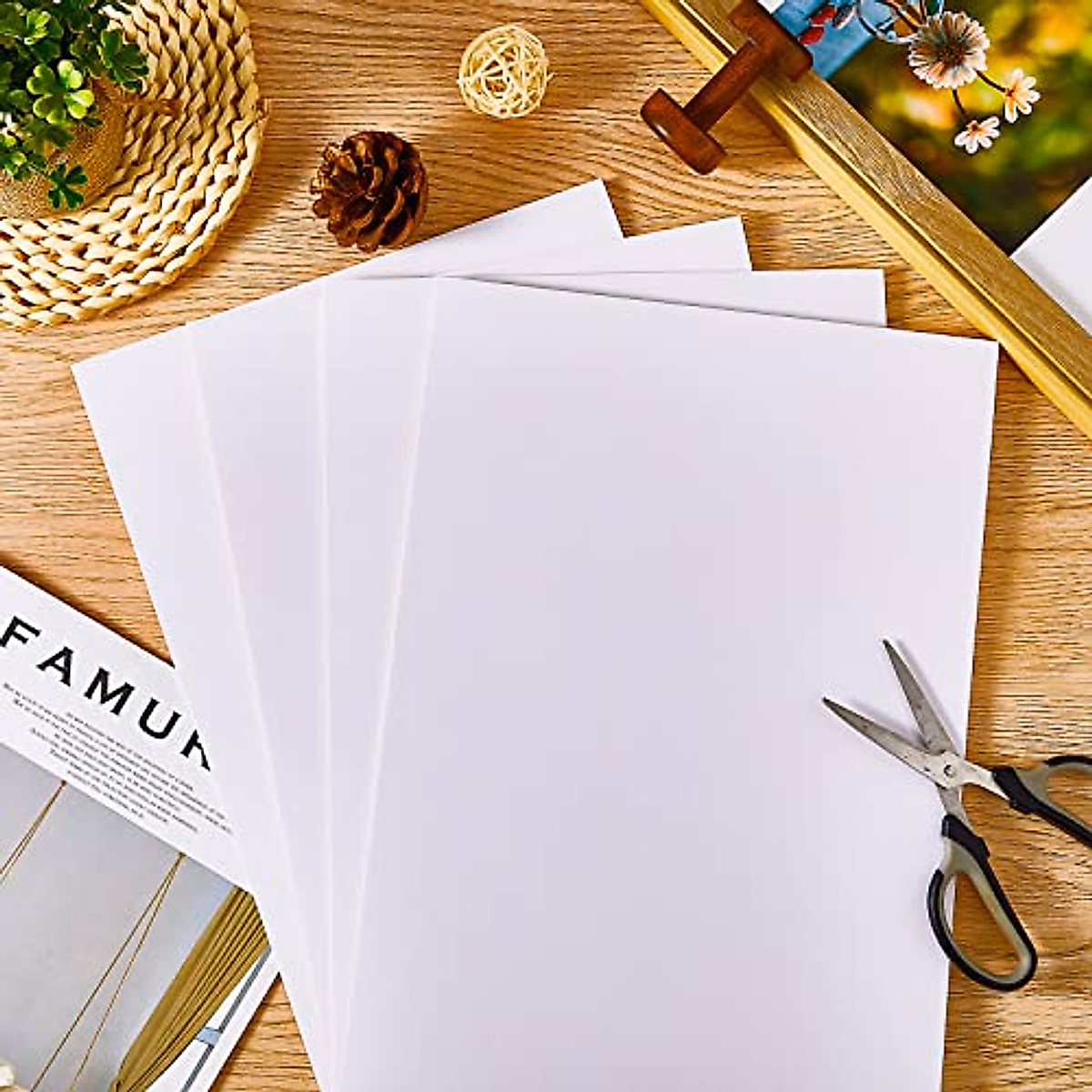 5 Pieces Mounting Board No Acid Sticky Board for Cross Stitch Self Adhesive Cross Stitch Supplies for Framing Picture Embroidery Needlework Craft (15 x 9.8 Inch)