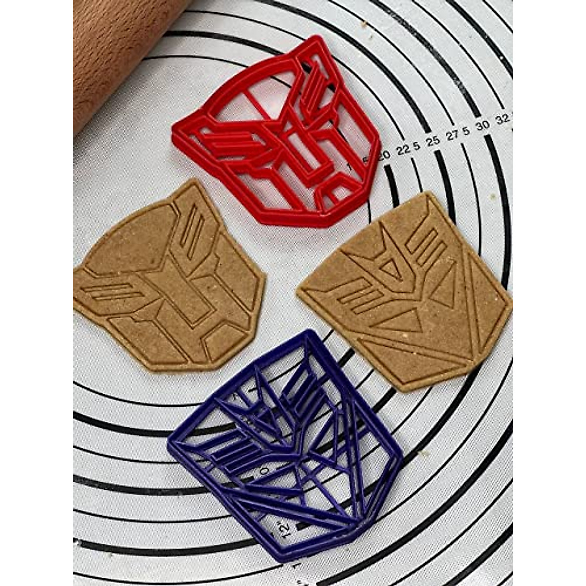 Set of 2 Autobots Decepticons Logo Cookie Cutters & Molds 3.5” inches Produced by 3D Kitchen Art