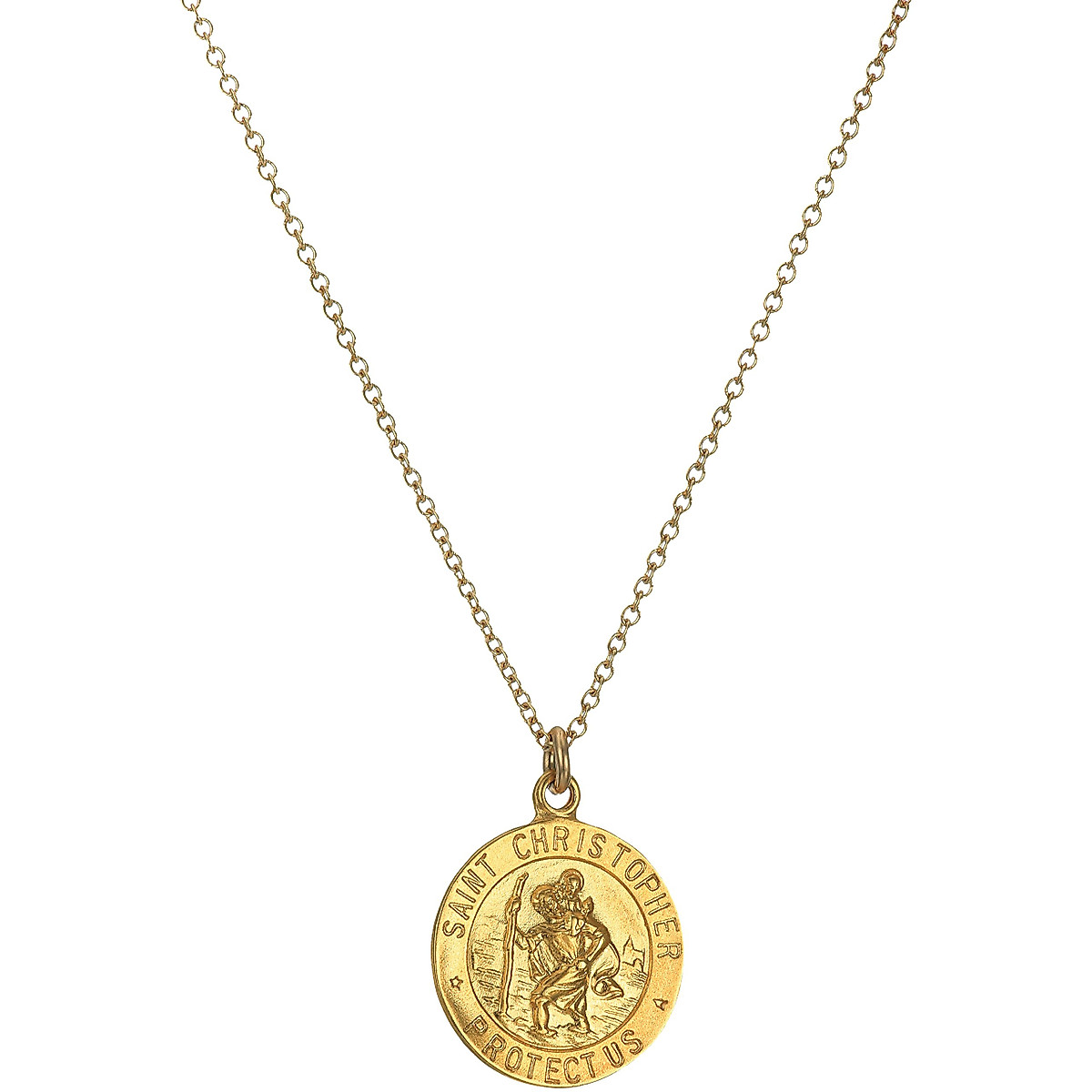 Dogeared Saint Christopher Travelers Reminder Necklace Gold Dipped One Size