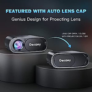 【Auto Focus】Projector with WiFi 6 and Bluetooth 5.2 with 100'' Screen, Goiaey 490 ANSI 19000L Native 1080P 4K Support Movie Video Projector, Auto 6D Keystone, Portable Projector for iOS/Android/TV/PS5