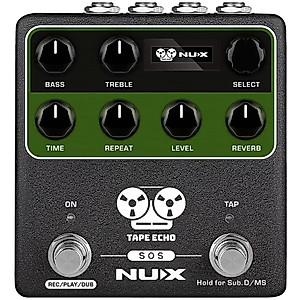 Briskdrop NUX NDD-7 Tape Echo Delay Effects Pedal - Bundle with 2 Instrument Cables, 2 Patch Cables, and Snark Tuner