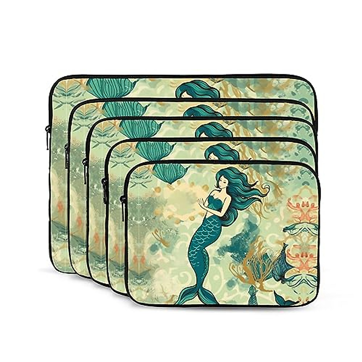 Retro Mermaid Laptop Case Laptop Sleeve Laptop Bag Shockproof Protective Notebook Case Laptop Cover 15 inch