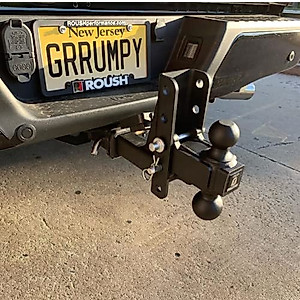 Bulletproof Hitches™ 2.0" Adjustable Medium Duty (14,000lb Rating) 4" Drop/Rise Trailer Hitch with 2" and 2 5/16" Dual Ball (Black Textured Powder Coat)