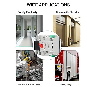 Dual Power Automatic Transfer Switch, 100 amp Manual Transfer Switch 2P Automatic Transfer Switch Back up Generator Transfer Switch Home Transfer Switch 220V 100A