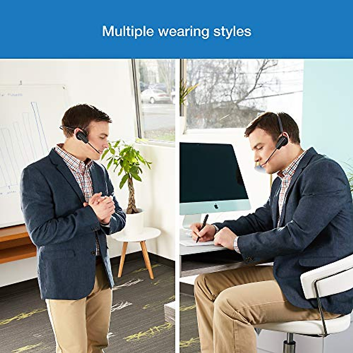 VTech VH621 Accessory Convertible DECT Office Wireless Headset for VTech and Snom DECT Business Desk Phones