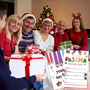 Beshoul Christmas Party Invitations with Envelopes (25-Count) - Pajamas Party Invite Cards for Bridal Shower Baby Shower Birthday Party Celebration Supplies - C08