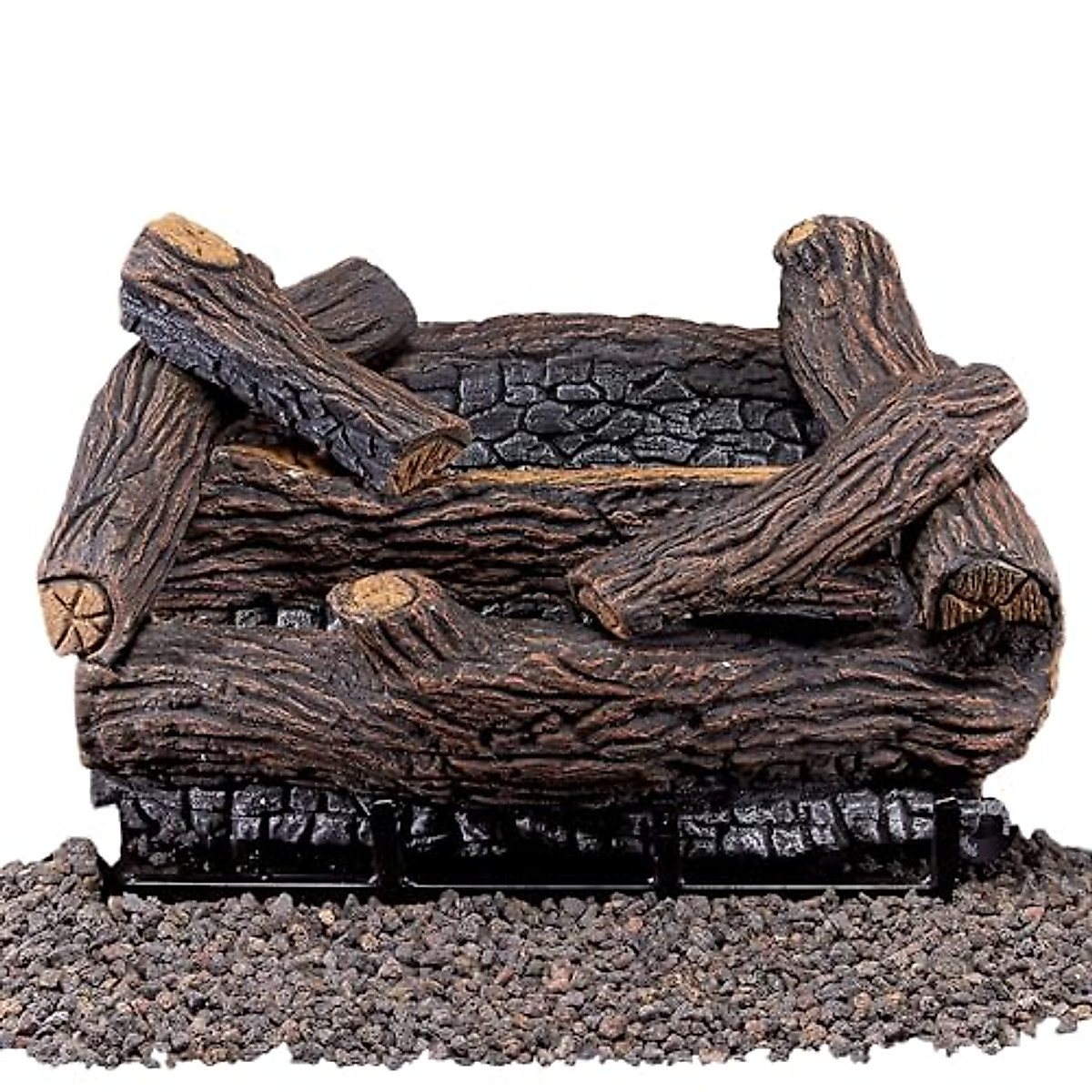 Duluth Forge DLS-18R-2 Dual Fuel Ventless Fireplace Logs Set with Remote Control, Use with Natural Gas or Liquid Propane, 30000 BTU, Heats up to 1000 Sq. Ft, Stacked Red Oak, 18 Inches