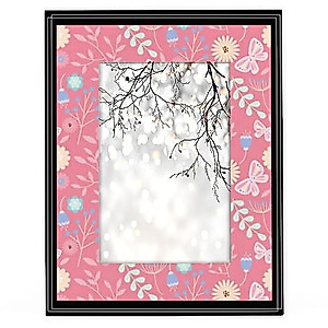 Lakiniss 5x7 Picture Frame, Picture Frames for Wall Eco Friendly Wood 5x7 Frame Durability Black Frames Poster Frames Gallery Photo Frame Picture Frames 5x7 (Flora Exploration Prints)