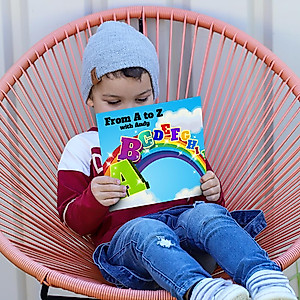 Personalized Story Book by Dinkleboo - from A to Z - for Kids Aged 0 to 8 Years Old - Makes Learning Alphabet Fun and Engaging - Printed on Smooth Satin Paper - Soft Cover (8"x 8")