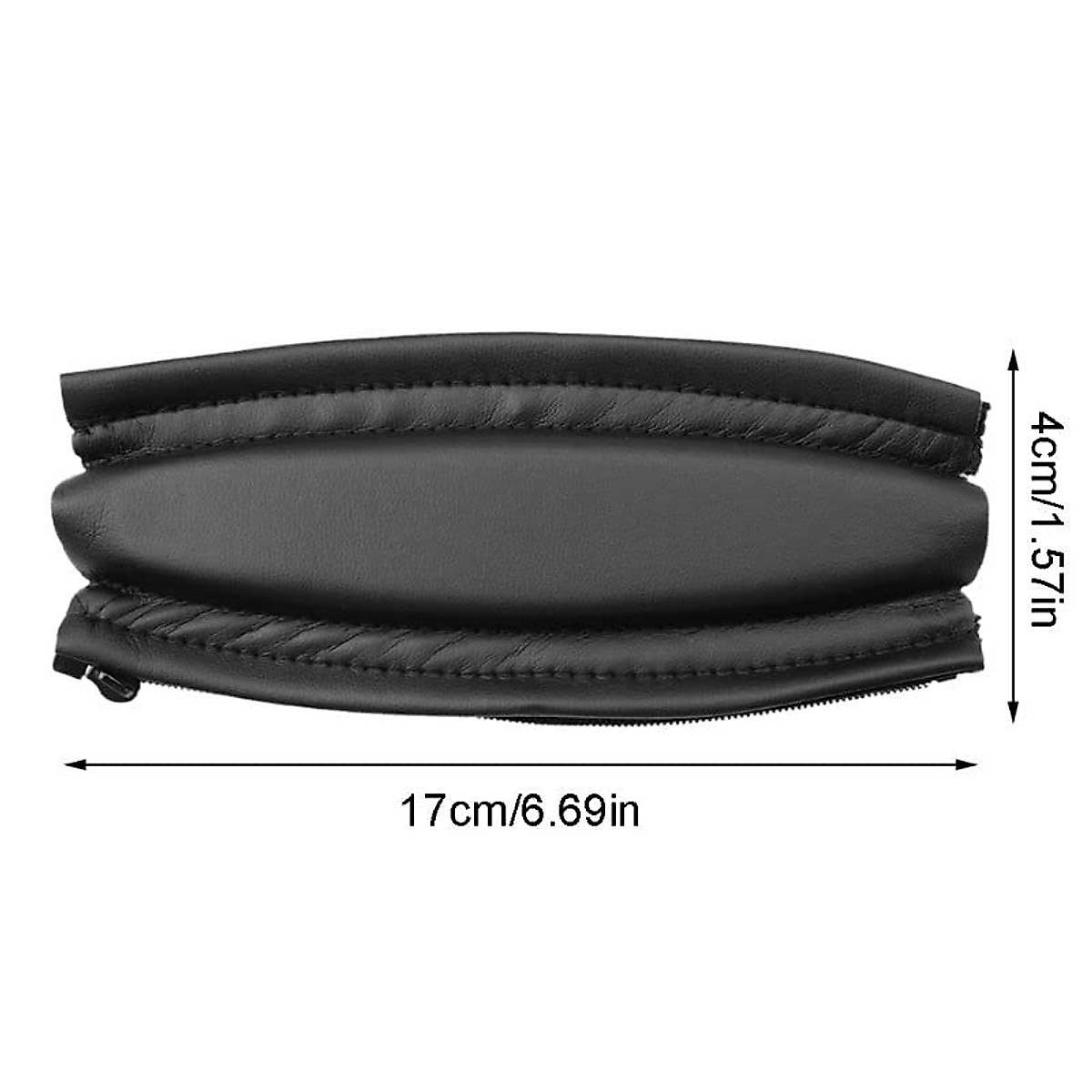 QC2 Replacement Top Headband Pad Cushion Cover Leather Headband Protector with Buckle Repair Parts Compatible with Bose Quiet Comfort 2 QC2 QC 2 QC15 QC 15 Headphones (Black)