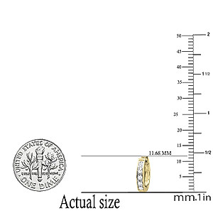 Dazzlingrock Collection 0.12 Carat (ctw) Round White Diamond Hinged Post Huggie Hoop Earrings for Women in 10K Yellow Gold