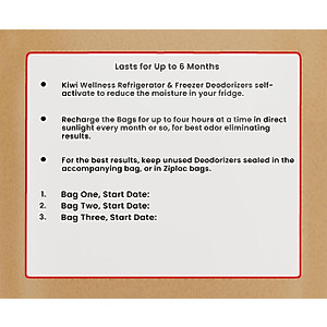 Kiwi Wellness Refrigerator Deodorizer and Odor Absorber, Eliminates Odors in Refrigerators & Freezers. Keeps your Produce Fresh (3 PACK).