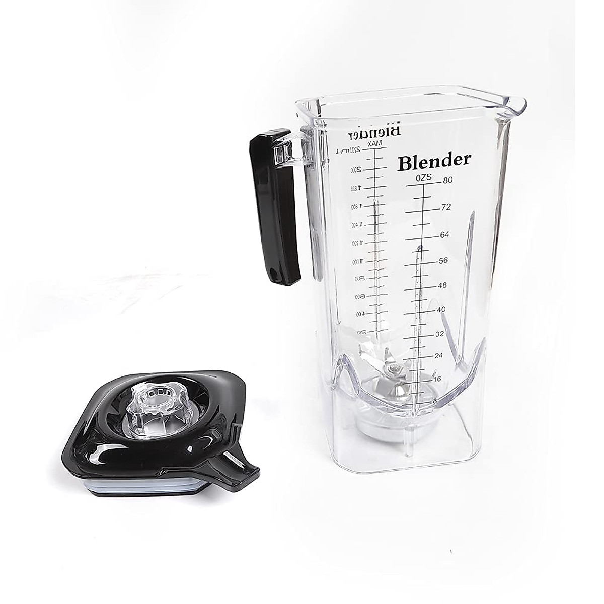 Quiet Commercial Blender with Soundproof Shield, 2200 Watt Professional Blenders with 80oz Pitcher, High-Speed Blenders for Ice Crushing and Smoothies, Professional Countertop Blender (2.2L, Black)