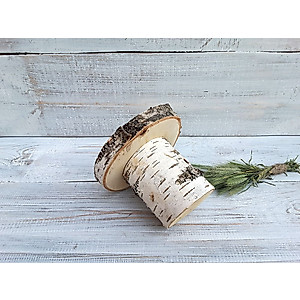 6.5'' Birch wood cake stand Wooden cupcake stand Rustic wedding decorations Wood centerpieces Rustic baby shower decoration cupcake holder