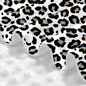 9CH Car Seat Canopy for Babies, Peekaboo Opening Minky Car seat Cover for Baby Mom Nursing Breastfeeding Covers, Minky Blanket for Infant Toddler (Leopard)