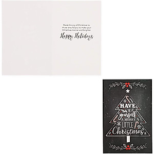 48 Pack Merry Christmas Cards with Envelopes 4x6, Festive Holiday Greeting Card for Xmas, 6 Chalkboard Designs